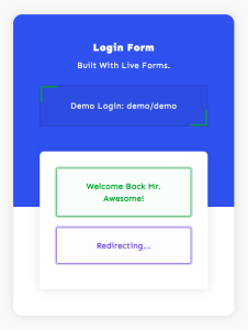 Login Success - Live Forms